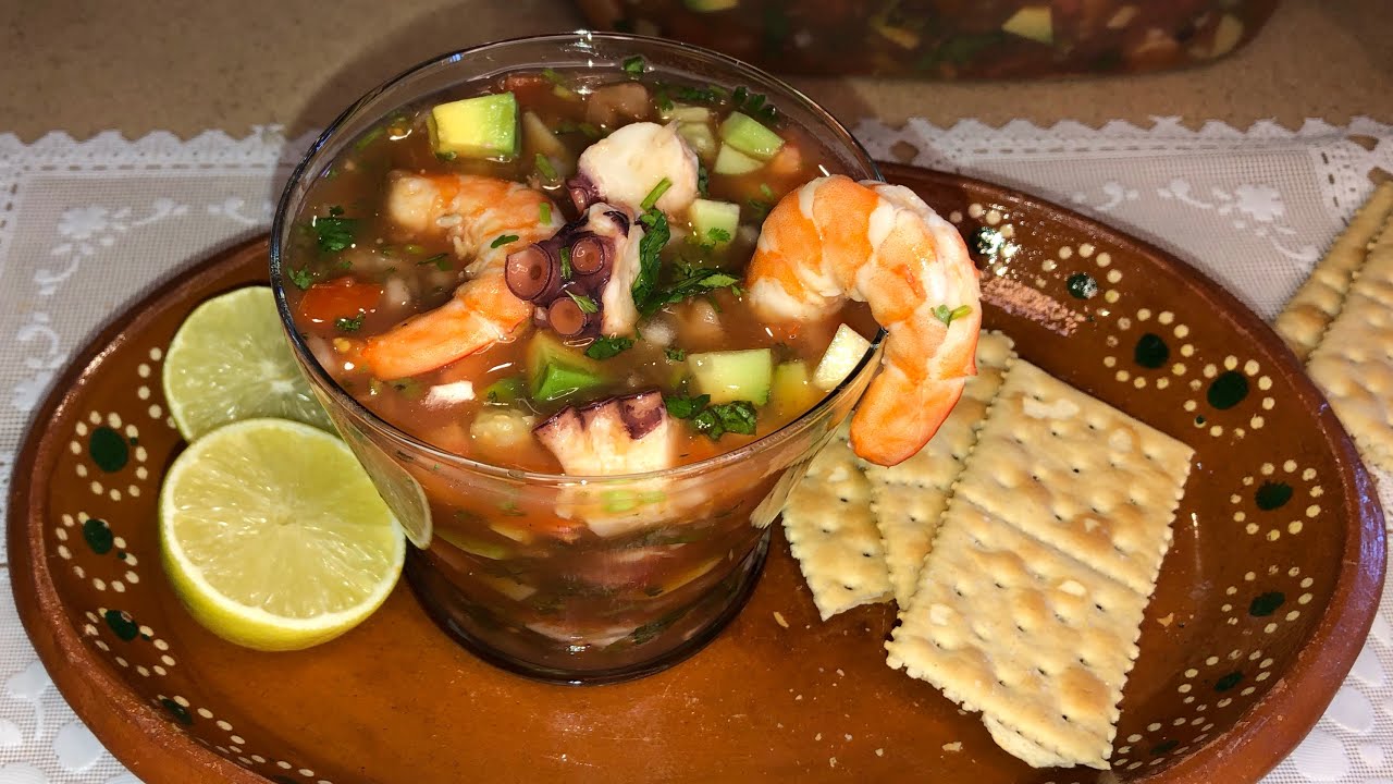 Cóctel de Camarón Con Pulpo 🥒🍅🧅🦐🐙 - YouTube