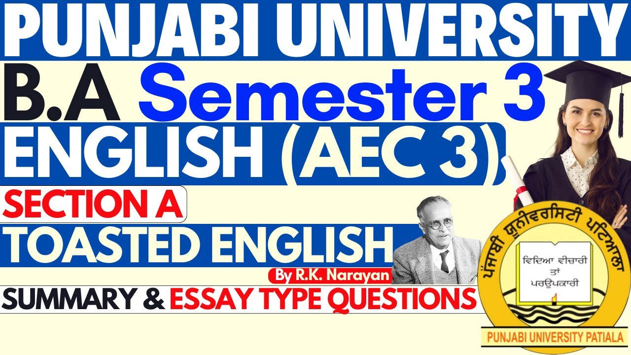 Toasted English RK Narayan Summary | English AEC Semester 3 | AEC ...