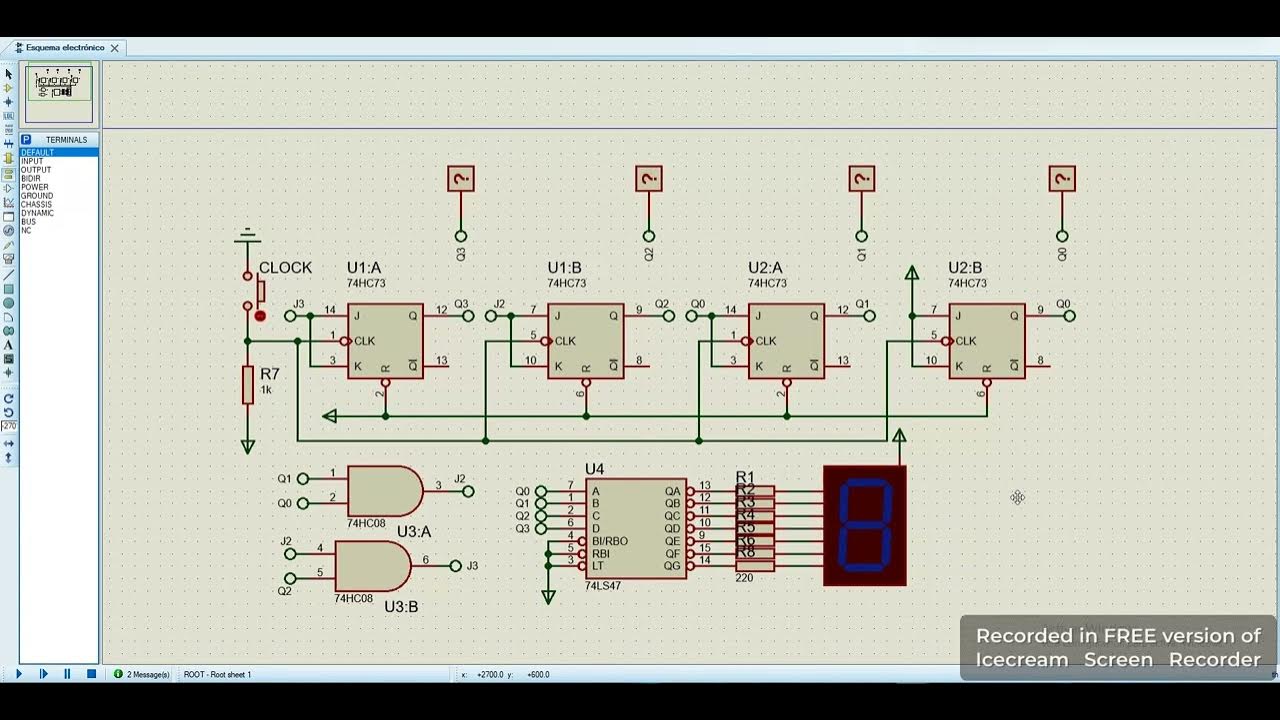 Contador binario síncrono de modulo 16 en Proteus - YouTube
