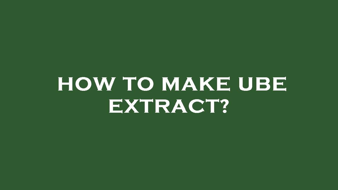How to make ube extract? - YouTube