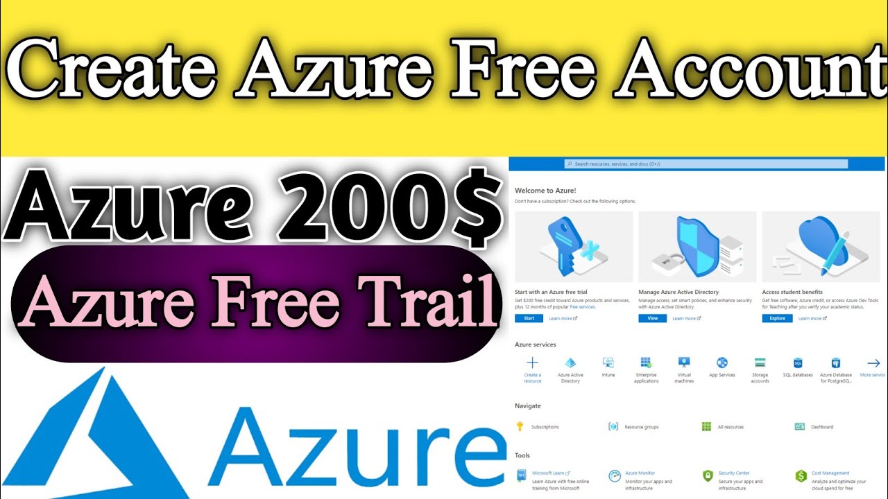 How To Create Azure Free Account | Azure 200$ | Azure Free Trail - YouTube