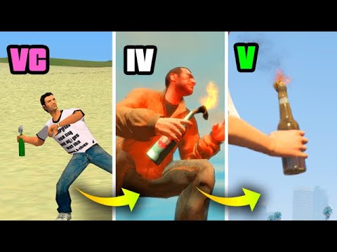 MOLOTOV COCKTAIL In GTA Games (Evolution) - YouTube