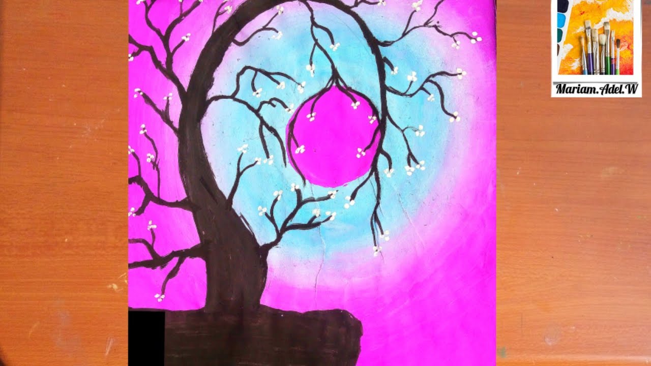 رسم بالالوان المائية رسمة سهلة Watercolor Youtube
