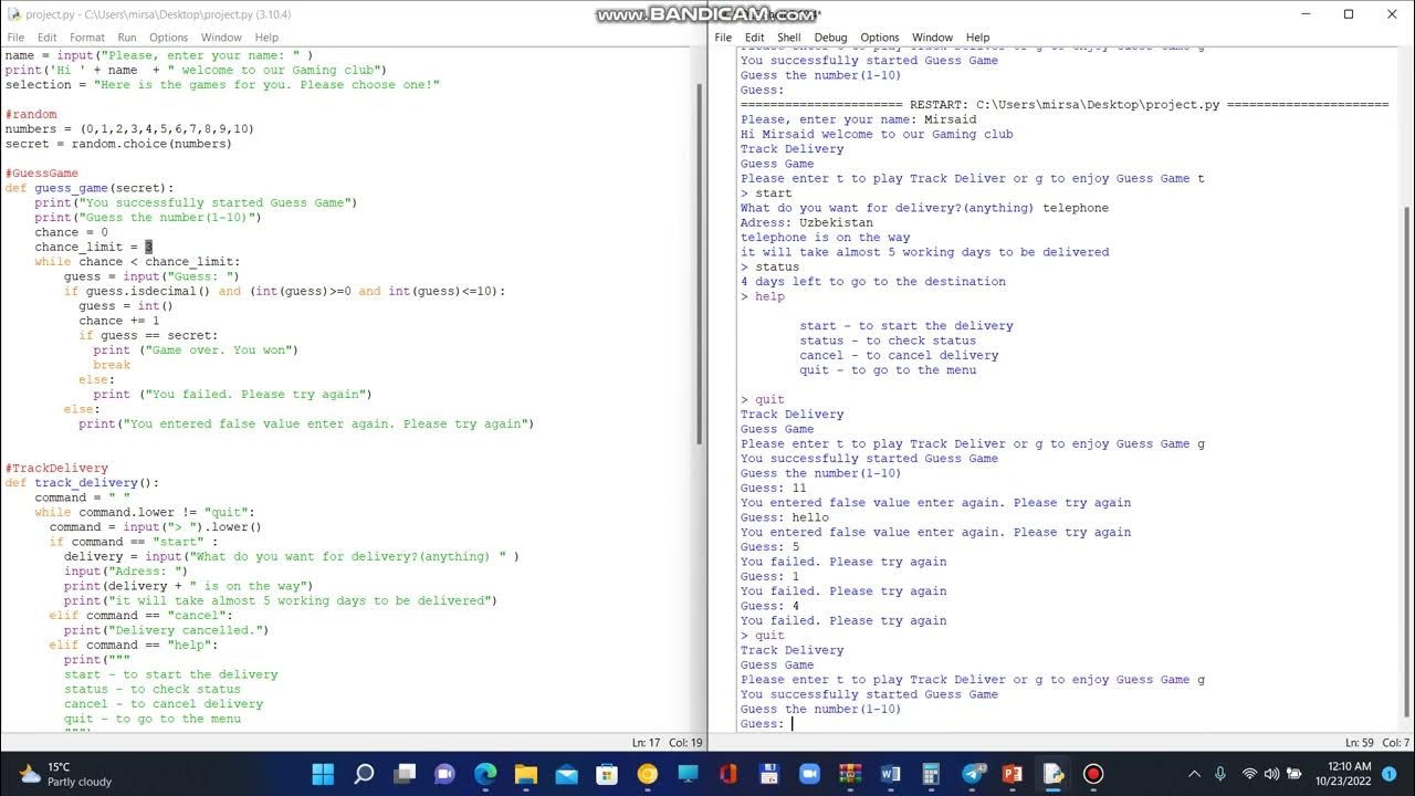 My first Python project - YouTube
