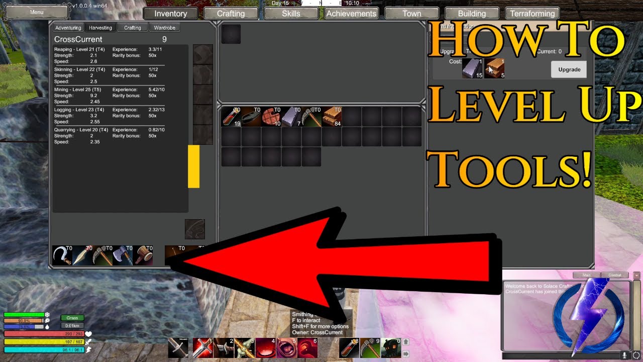 Solace Crafting: How To Level Up Tools! - YouTube