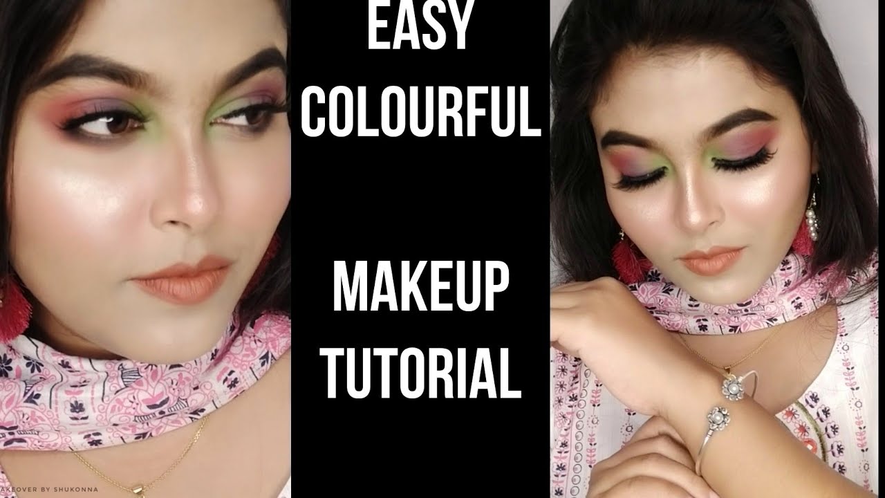 Easy Colourful Eye Makeup Tutorial #makeuptutorial #colourfulmakeup ...