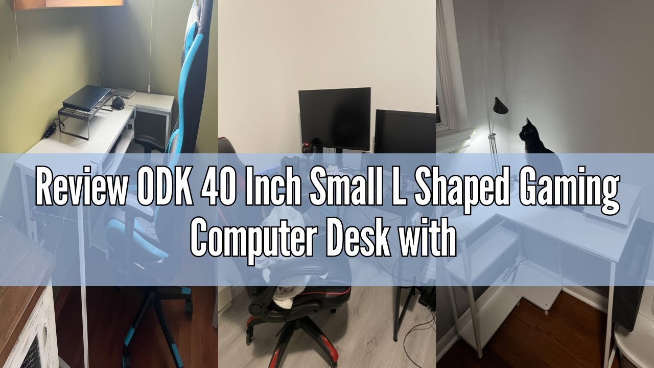 Review ODK 40 Inch Small L Shaped Gaming Computer Desk with Power ...