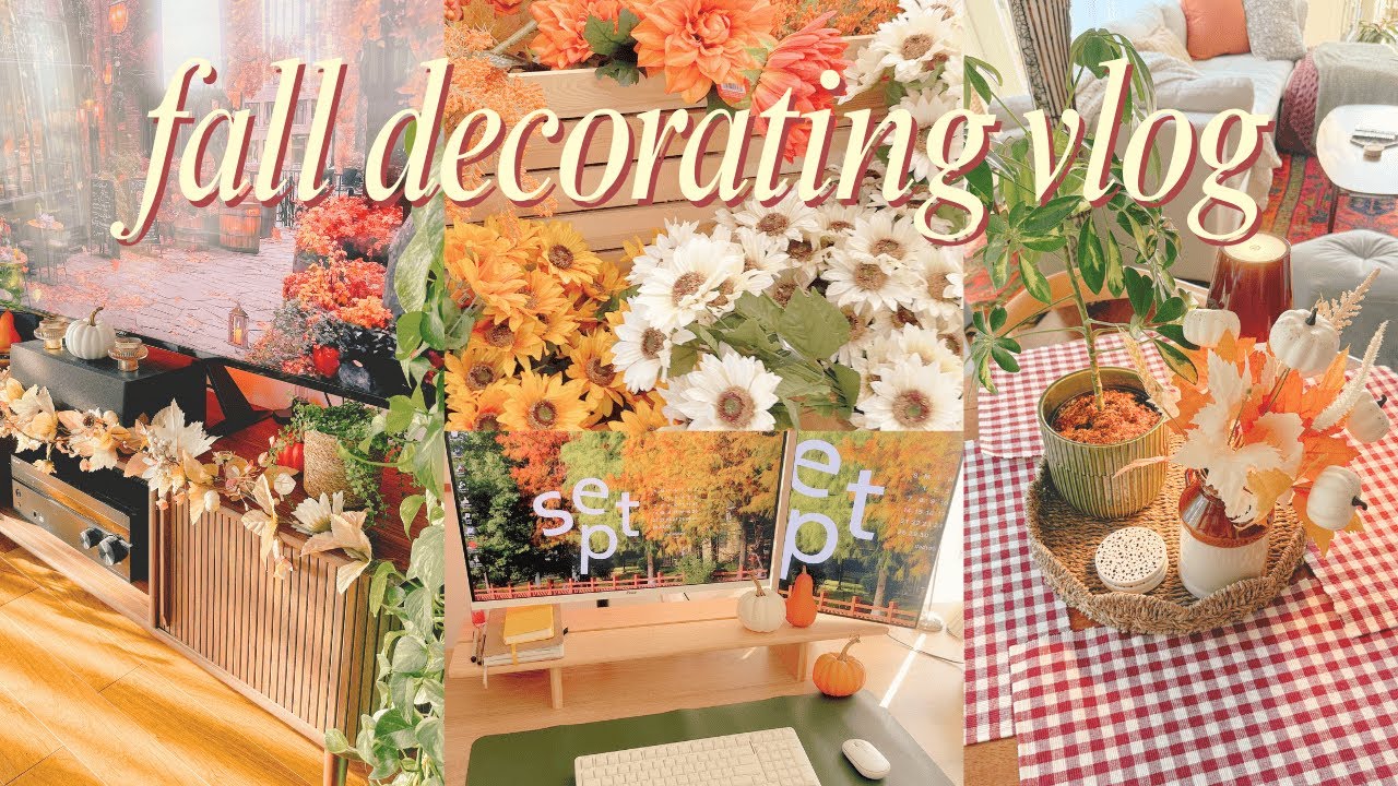 fall decorating vlog 🍂🕯️ home decor haul, decorating, and window ...