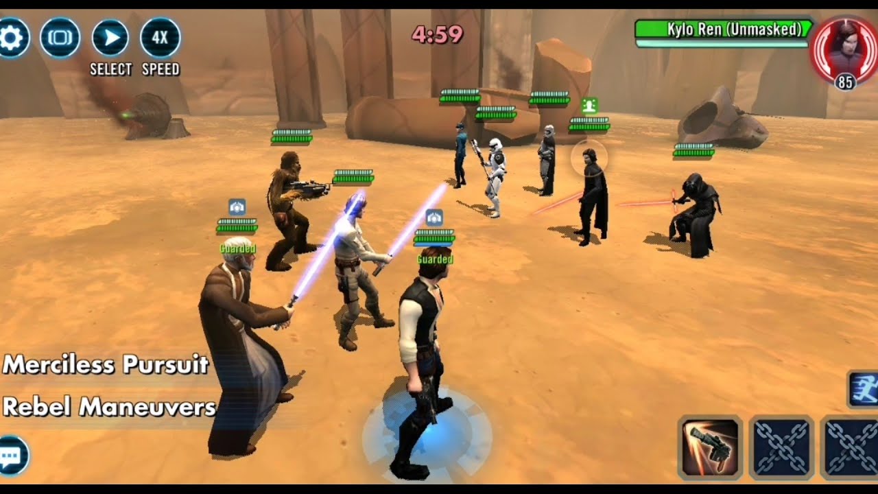 SWGOH CLS Lead Rebels vs KRU Lead First Order - YouTube