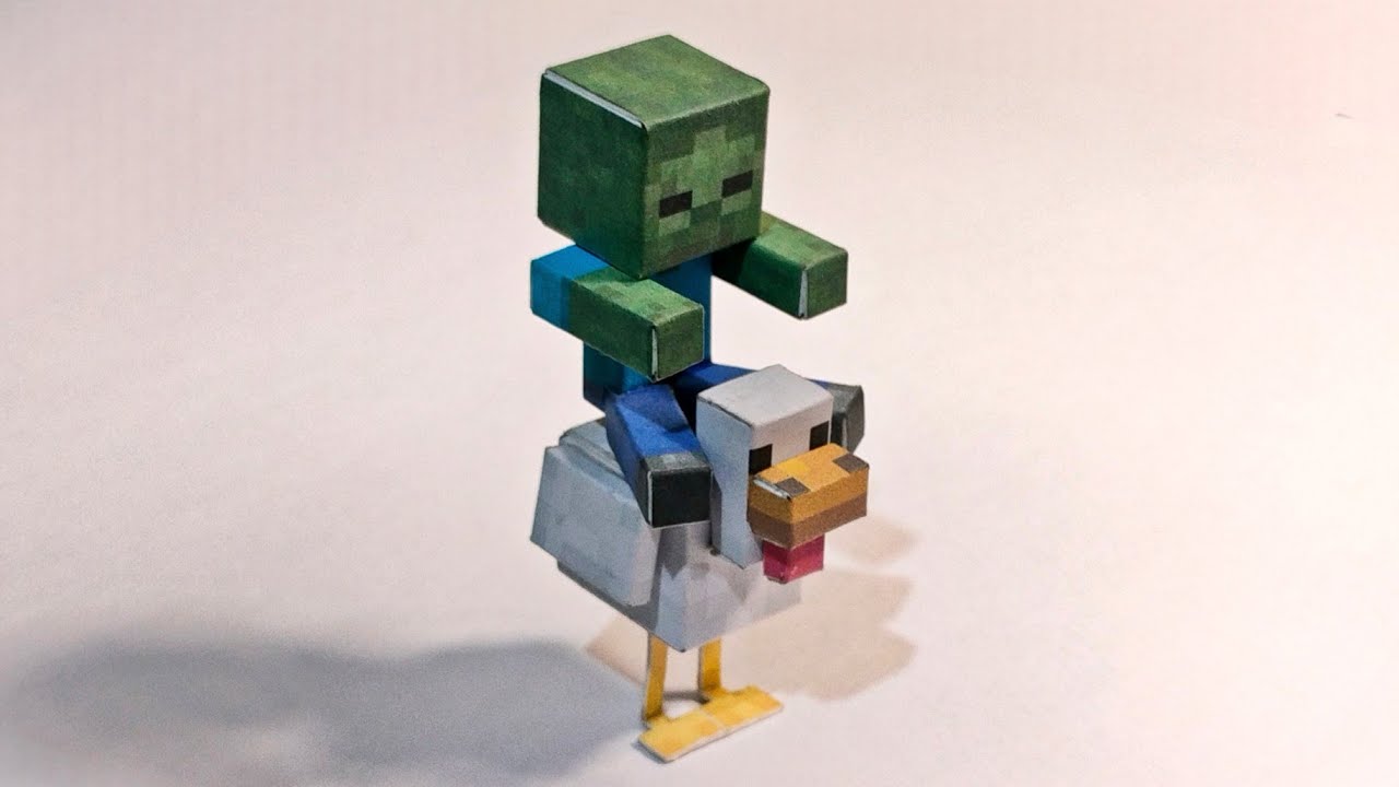 Paper Chicken Jockey | Minecraft Papercraft Tutorial - YouTube