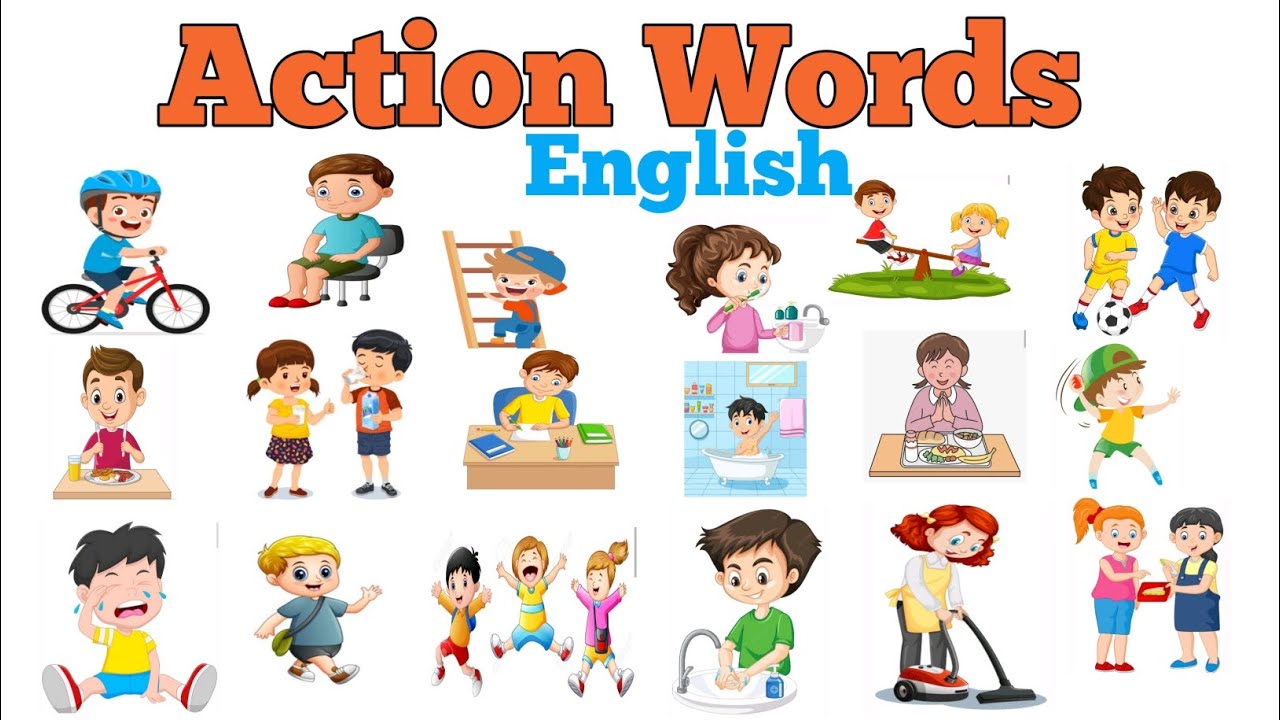 Learn Action Words in English ll 35 Action words in English ll Easy to ...