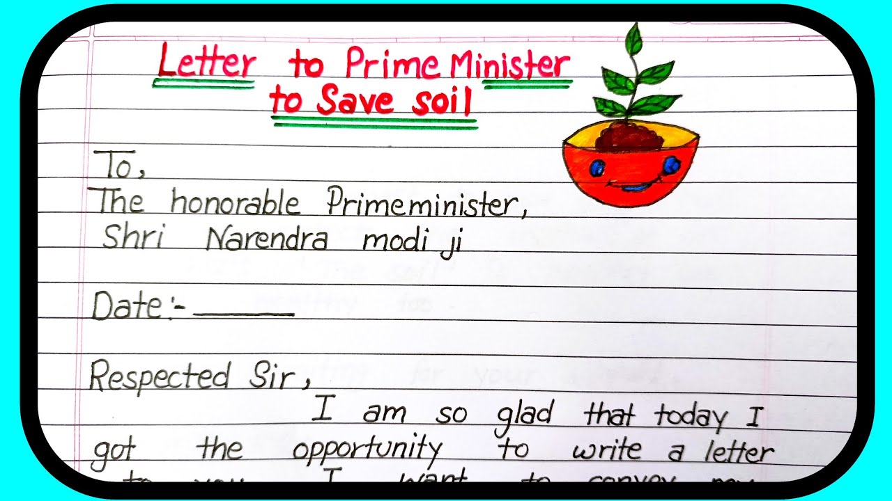 Letter To Prime Minister To Save Soil/Letter On Save Soil/ Save Soil ...