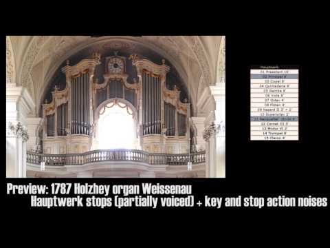 1787 Holzhey organ Weissenau - Hauptwerk preview (work in progress)