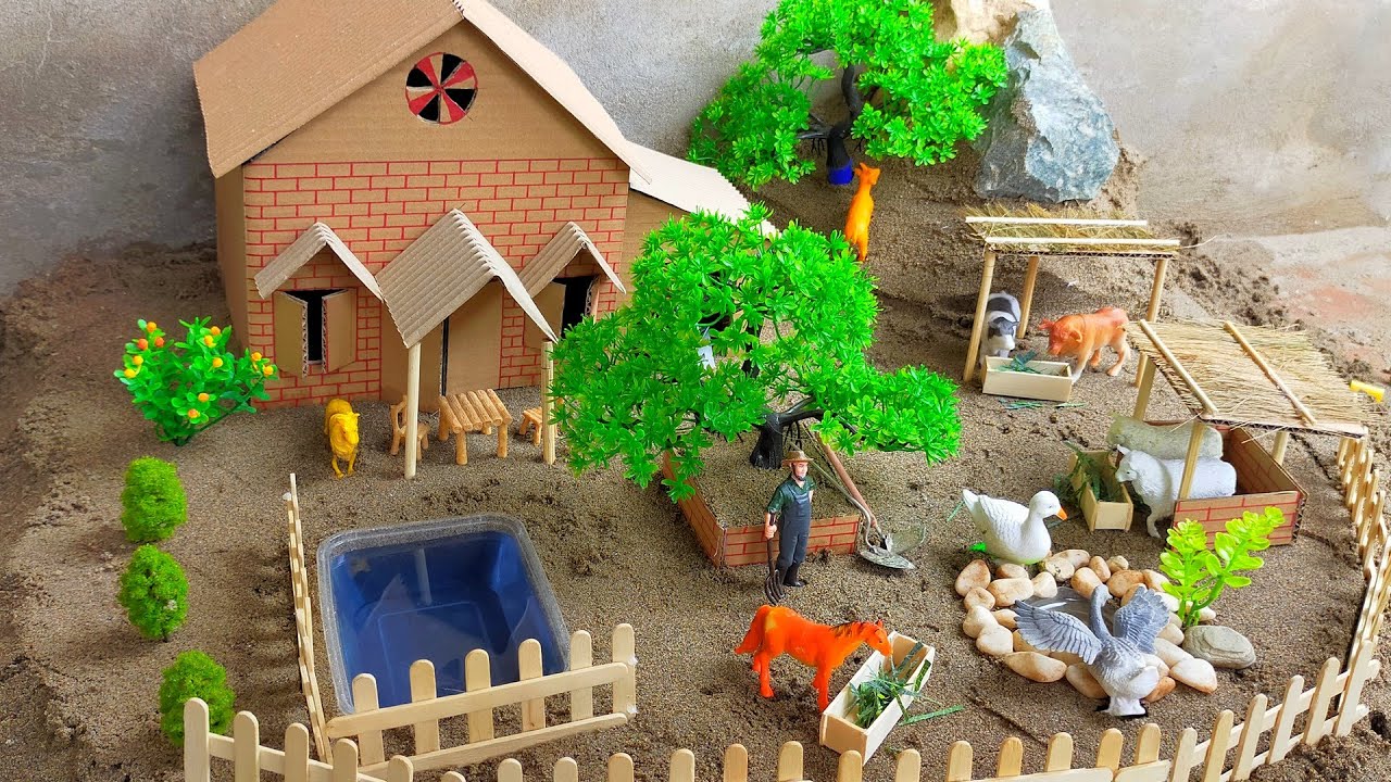 How to make a beautiful house from cardboard | plow mill | cow house ...