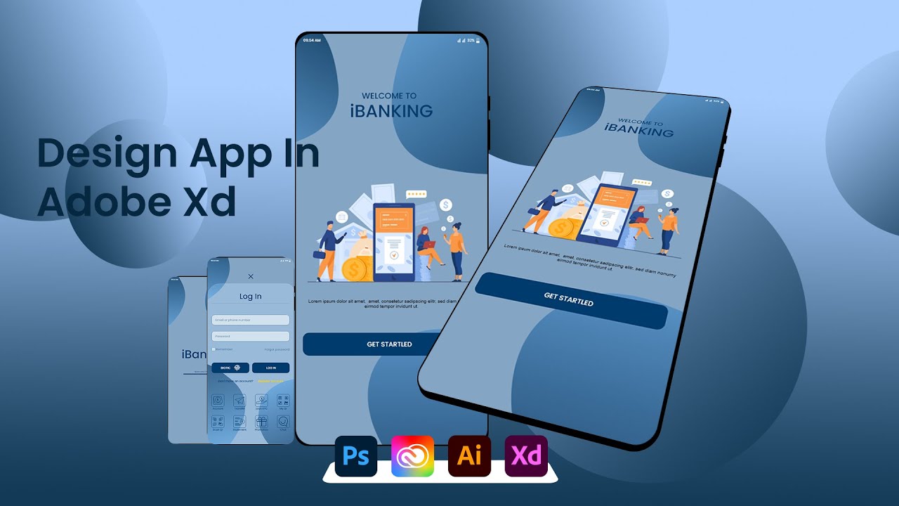 UI Design a iBanking App in Adobe XD - Full Course - YouTube