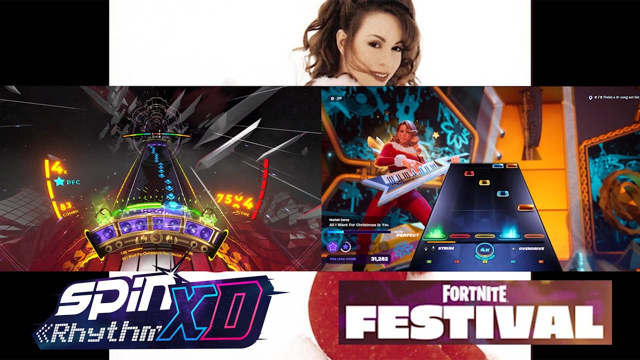 All I Want For Christmas is You in 2 different rhythm games!!!! - YouTube