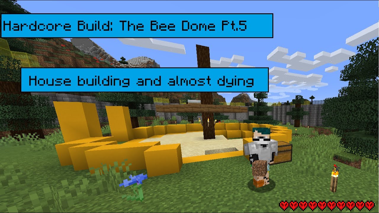 Minecraft Hardcore Build - The Bee Dome Pt. 5 - YouTube
