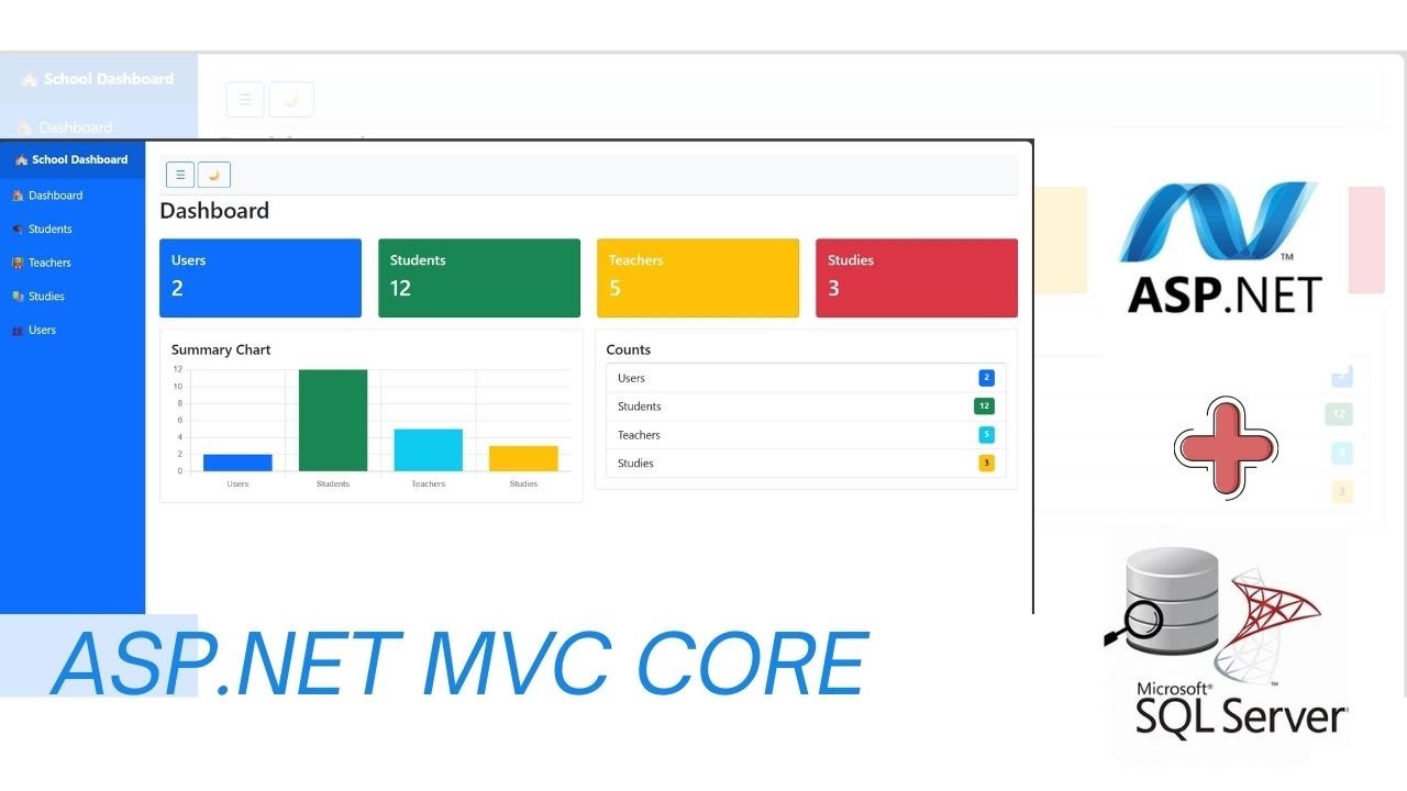 ASP.NET Core MVC | School Management System with Admin Dashboard (Free ...