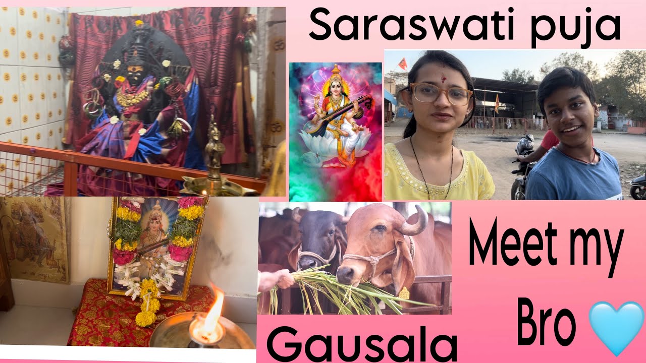 Saraswati puja vlog … Kolkata (Bengal)ki special puja.hyd gaushala # ...