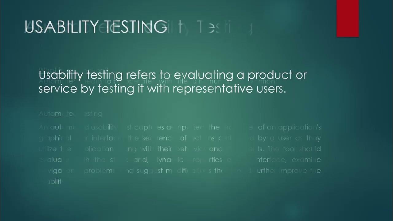 Automated Usability Testing - YouTube