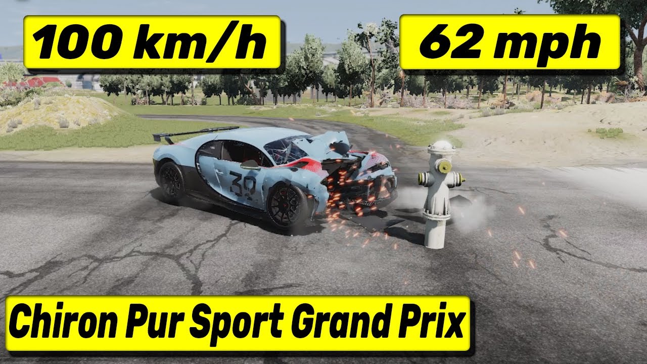 BUGATTI Chiron Pur Sport Grand Prix - Slow Motion - Crash Into Water ...