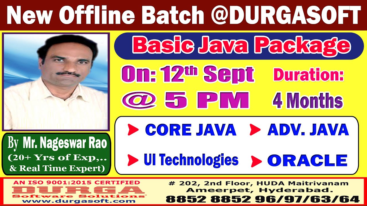 Basic Java Package Offline Training @ DURGASOFT - YouTube