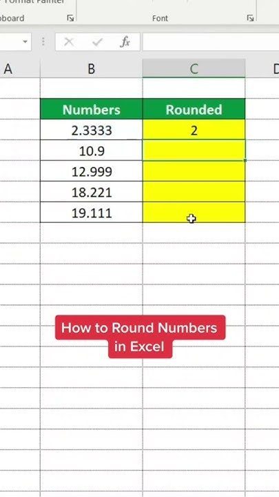 How to Round Numbers in Excel! #excel - YouTube