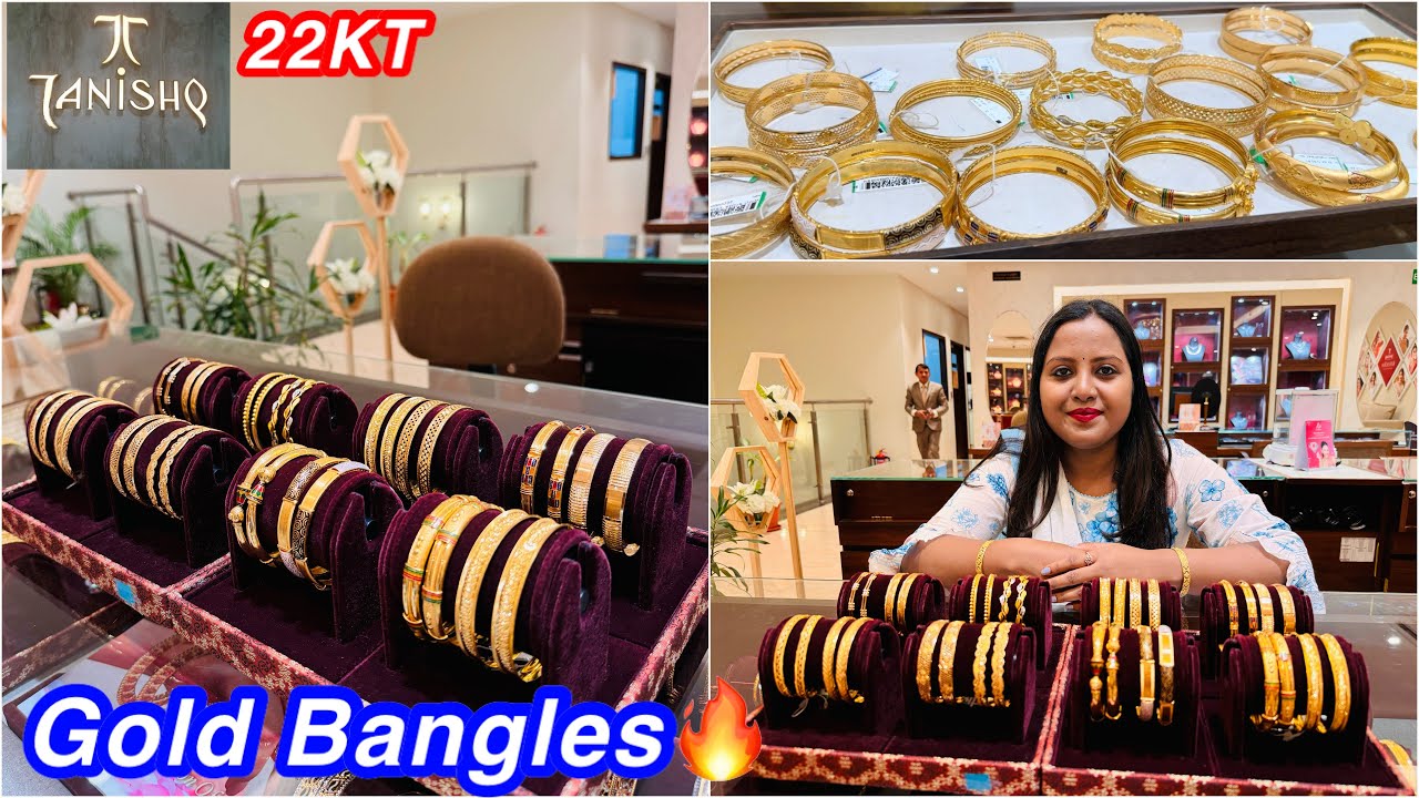 🔥😱27gm onwards Daily wear heavy look beautiful🤩gold Bangles from Tanishq | 2024 New gold Bangles ...