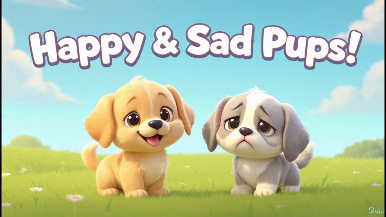 Happy & Sad Pups 🐾 | Learning Feelings with Milo & Koko | Emotions Song ...