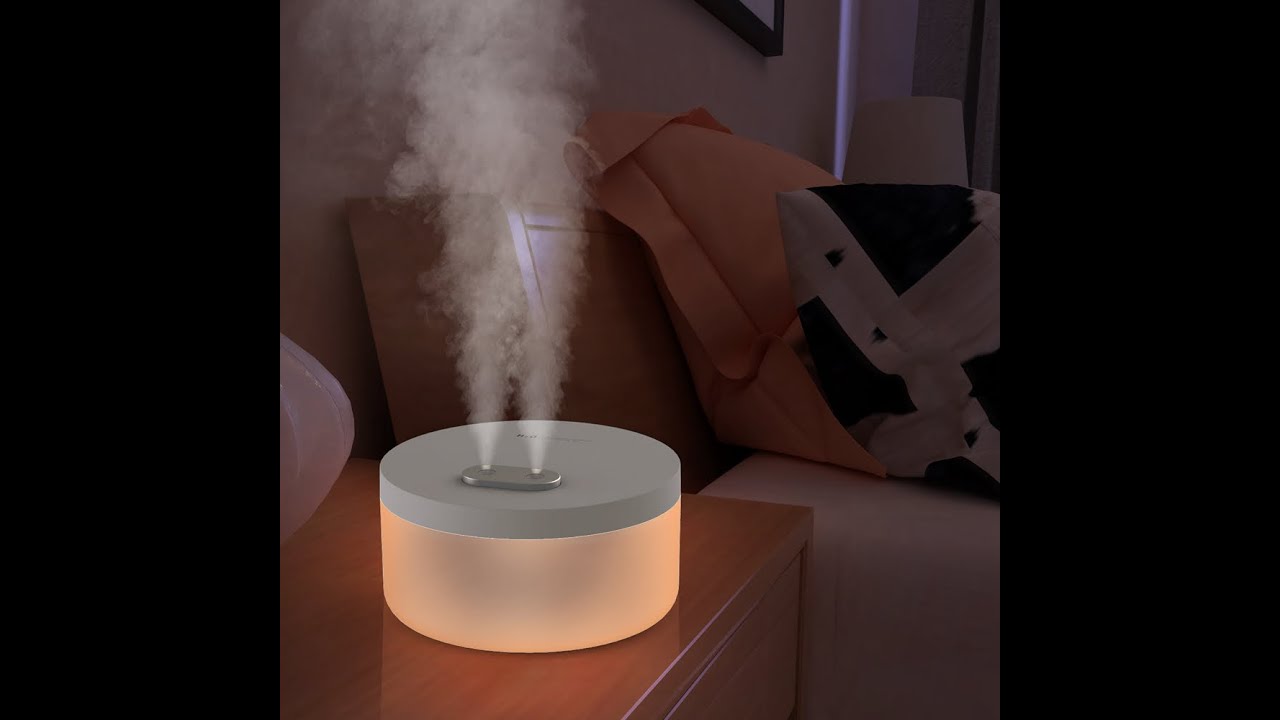 AuraDecor Round Shape Humidifier with 500ml Capacity - YouTube