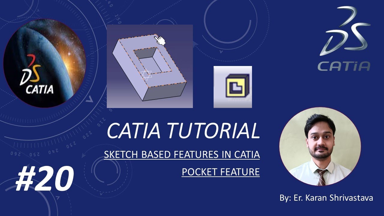 How to use Pocket feature in CATIA || Sketch based features - YouTube