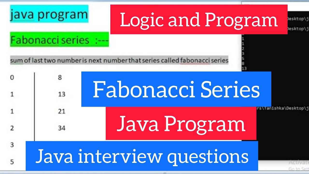 Java Program For Fabonacci Series What Is A Fabonacci Series Youtube 6759