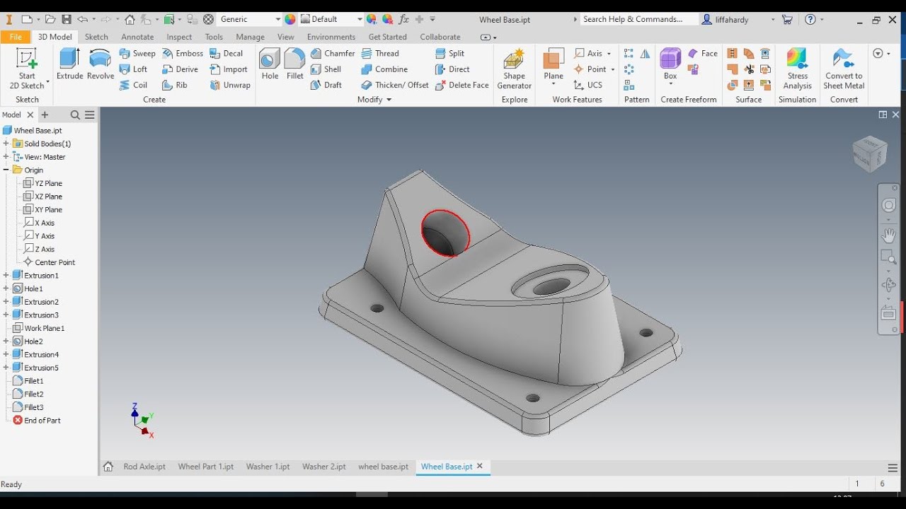 Autodesk Inventor Professional Tutorial (Skateboard Modelling) - Wheel ...