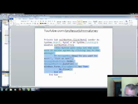 VB Exit Button Coding Using Dialog Result.mp4 - YouTube