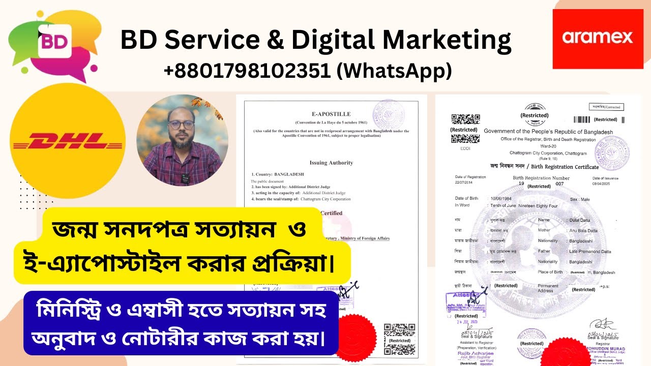 Birth Certificate Attestation or E-Apostille: 01798102351 (Services in ...