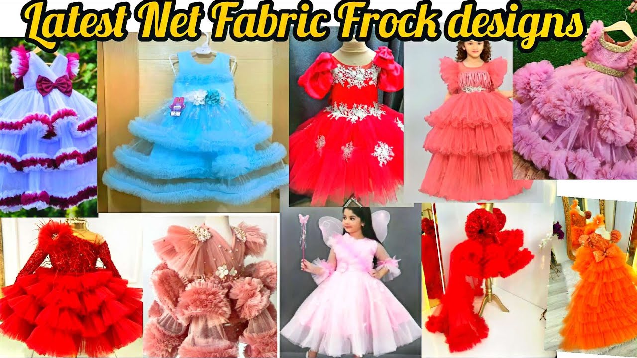 Latest Net Fabric Frock designs/Baby Girls Party wear Net frock design ...