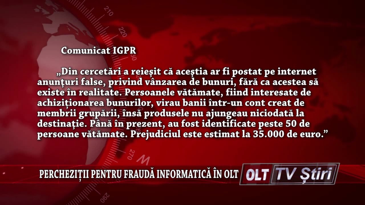 PERCHEZITII PENTRU FRAUDA INFORMATICA IN OLT 2610 - YouTube