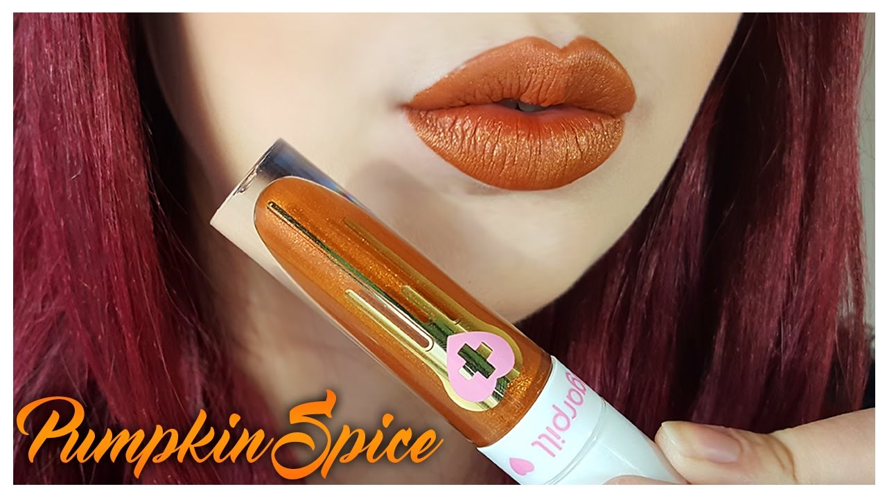 Pumpkin Spice Metallic Liquid Lipstick Sugarpill Swatch + Review - YouTube