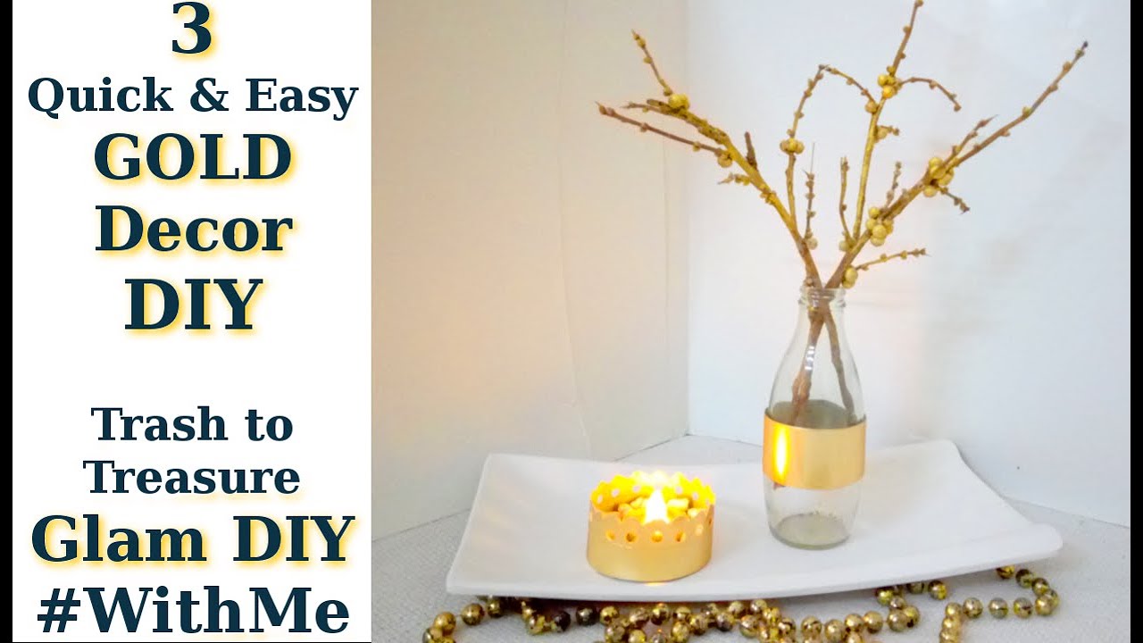 3 FREE Quick & Easy GOLD Glam Modern Farmhouse Decor DIYs Trash to ...