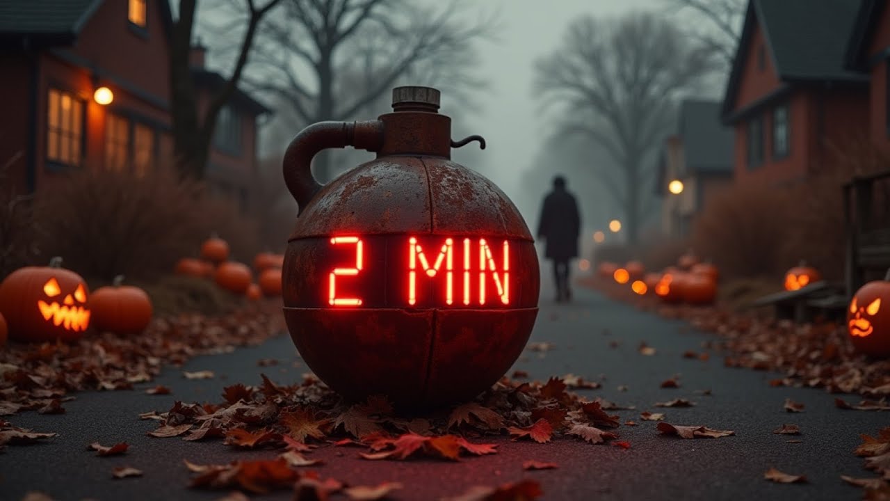 2 Minute Halloween Timer 🎃 | Haunted Pumpkin Street + Final Blast - YouTube