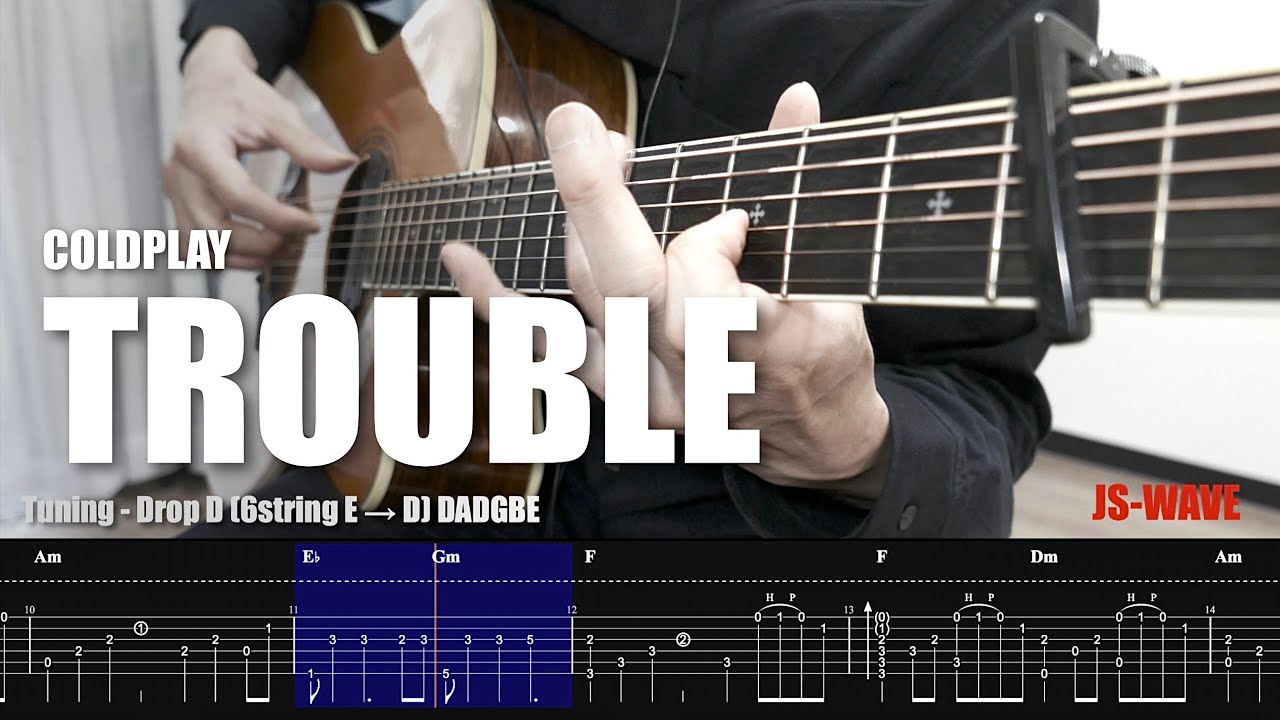 Coldplay - Trouble | Fingerstyle Guitar + Tab - YouTube