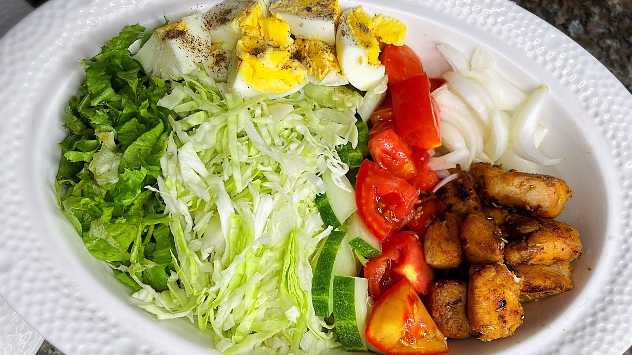 Easy Chicken Garden salad - YouTube