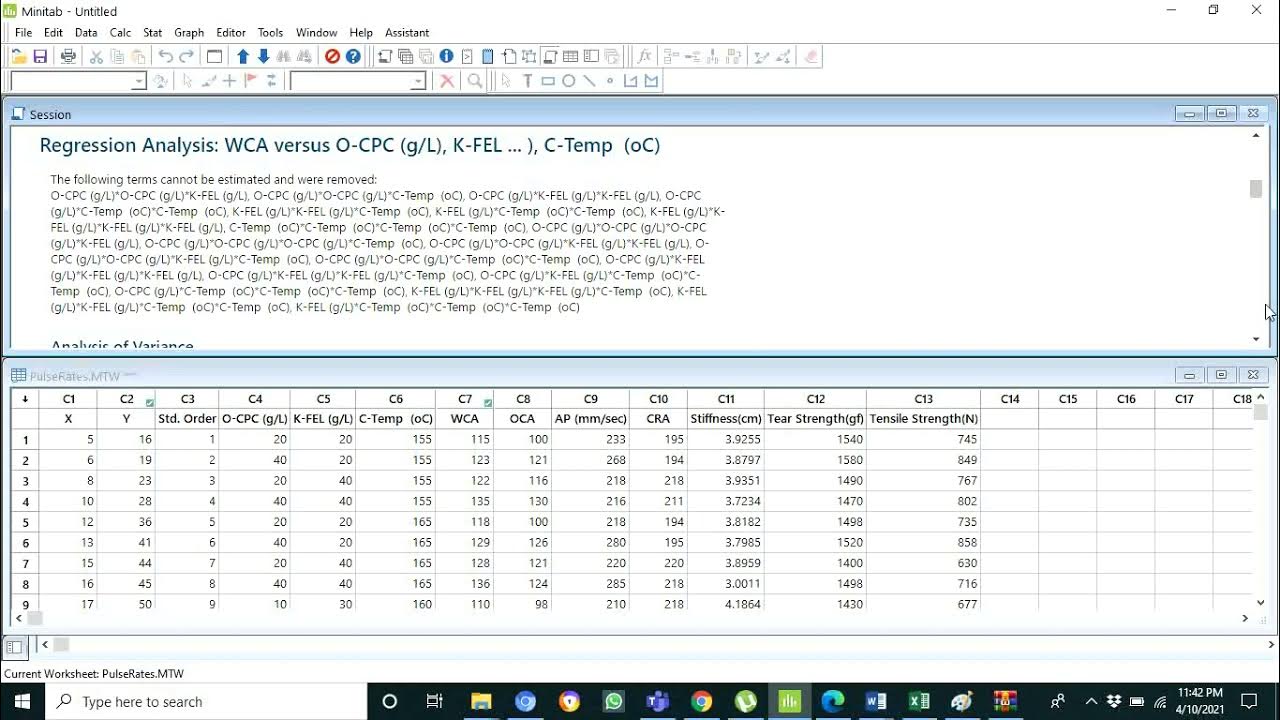 Simple and Multiple Linear Regression using Minitab - YouTube