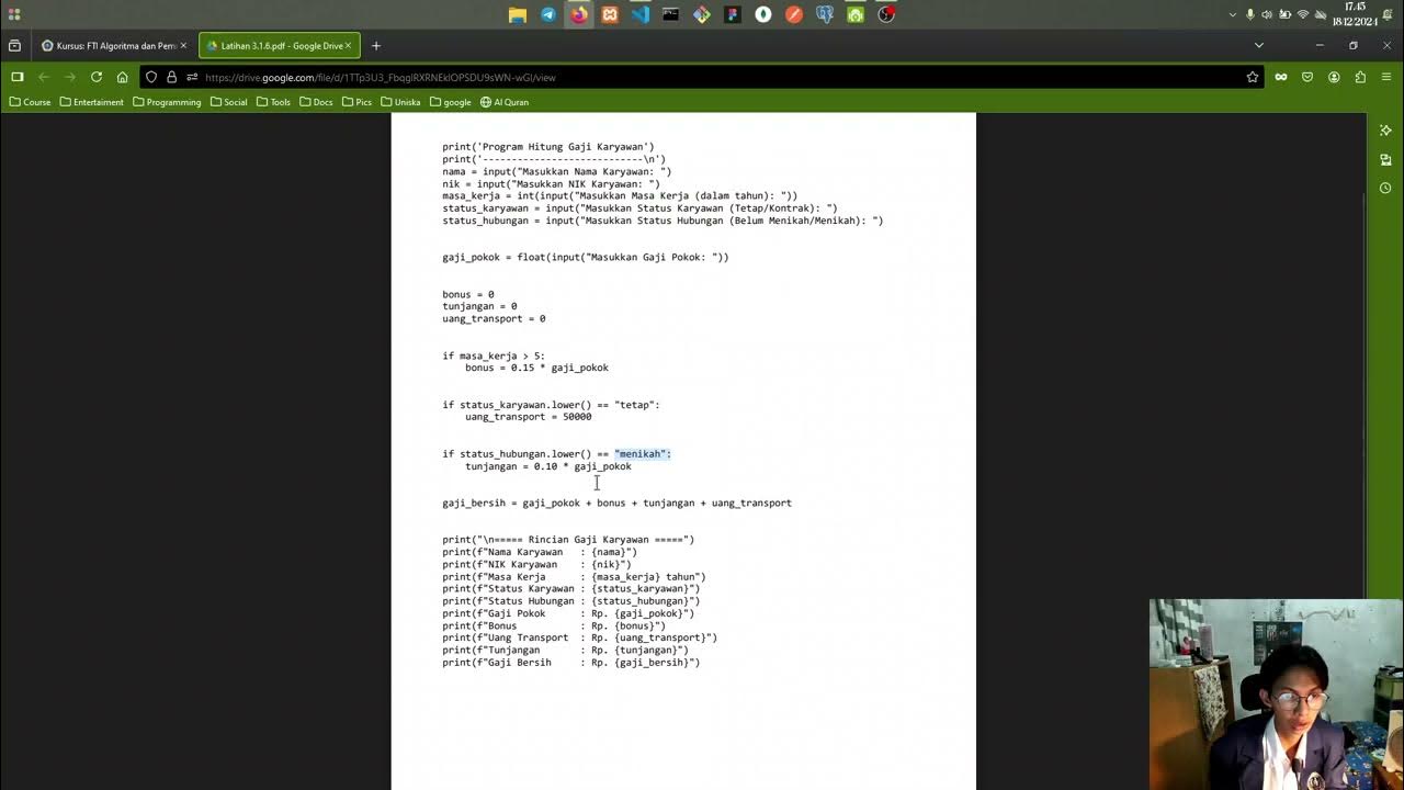 UTS Algoritma dan Pemrograman 1 - Muhammad Naufal Abqori - 2410010034 - YouTube