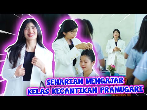 MAMI JADI GURU KECANTIKAN NGAJAR KELAS PRAMUGARI🤩!! SEMUA MURID FOKUS BANGET😍 #viralvideo