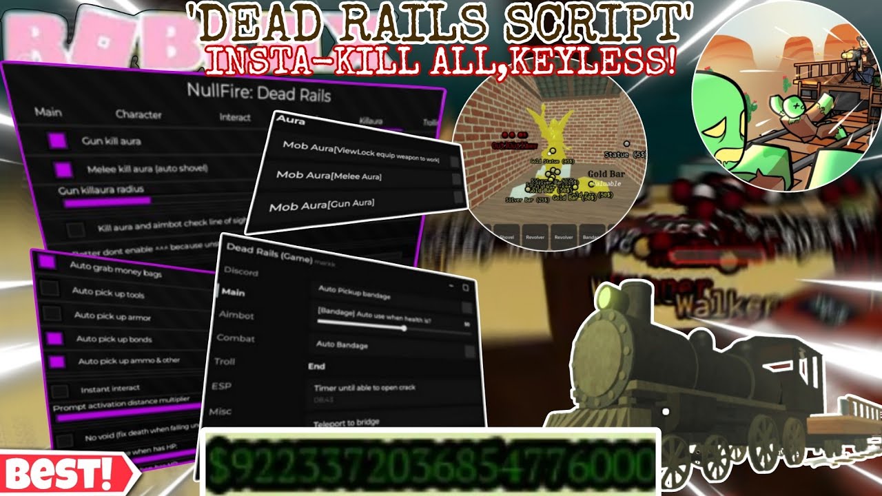 Dead Rails[Alpha] Latest 2 Script GUI🔥 Insta-Kill Mobs/Aura😎,Auto-Fuel ...