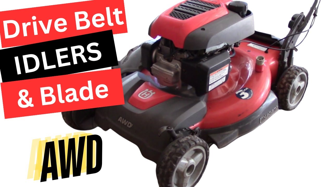 How to REPLACE Lawnmower DRIVE BELT and IDLER PULLEYS - Husqvarna AWD ...