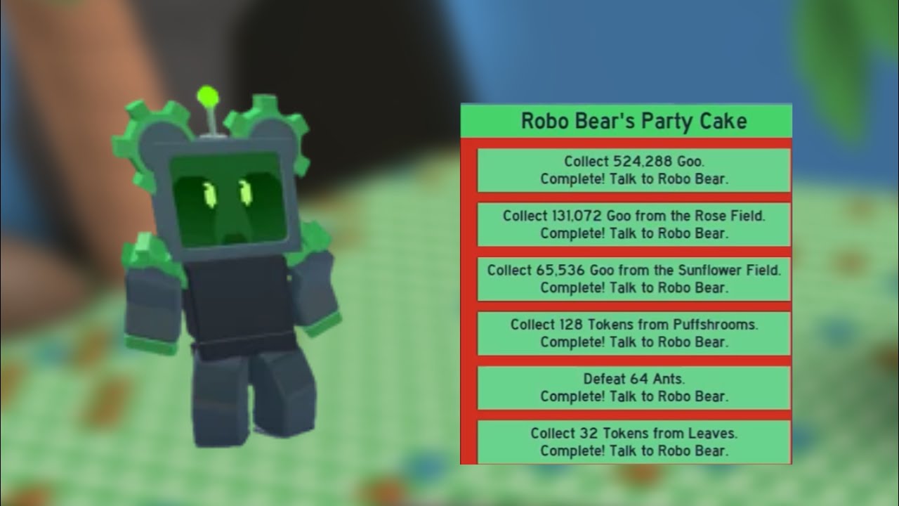 Completing Robo Bears Beesmas Quest (BIG REWARD) Roblox Bee Swarm ...