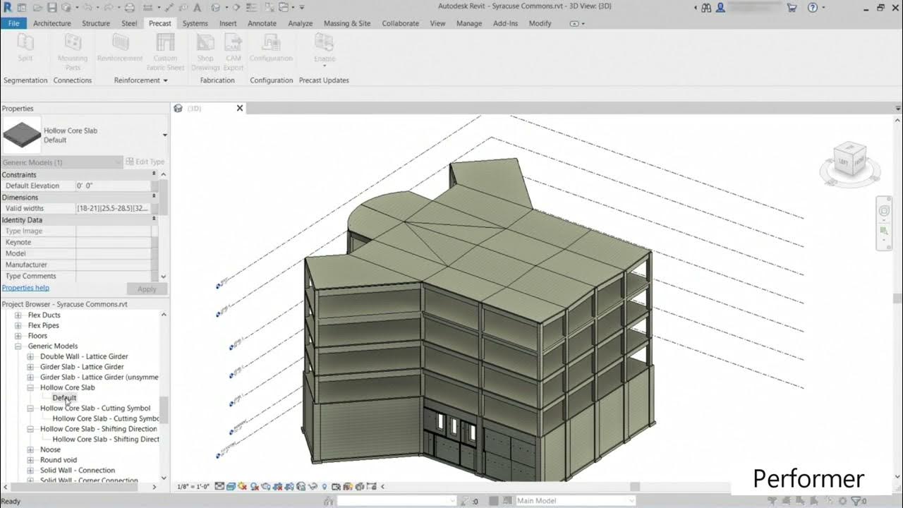 Revit Structure:Training :Precast Concrete: Adding Reinforcement_Creating Precast Concrete_Part ...