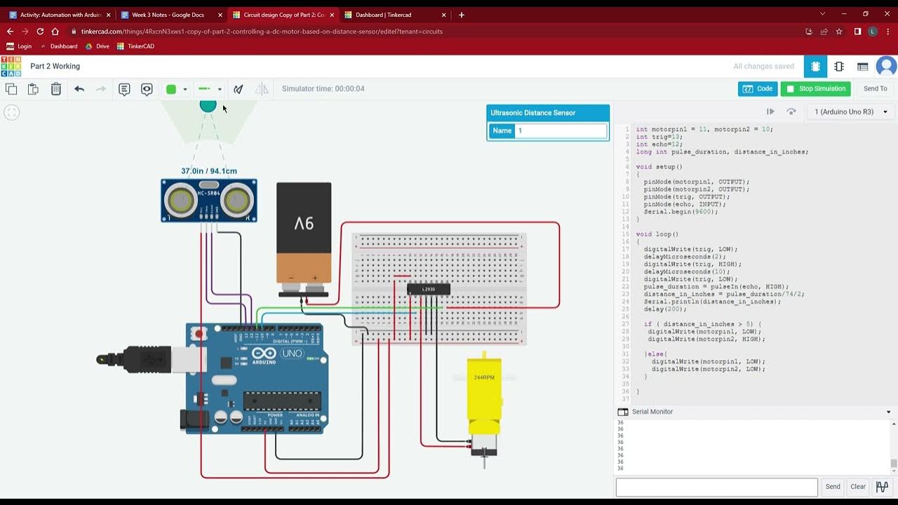 Part 2: Controlling a DC motor based on distance sensor - YouTube
